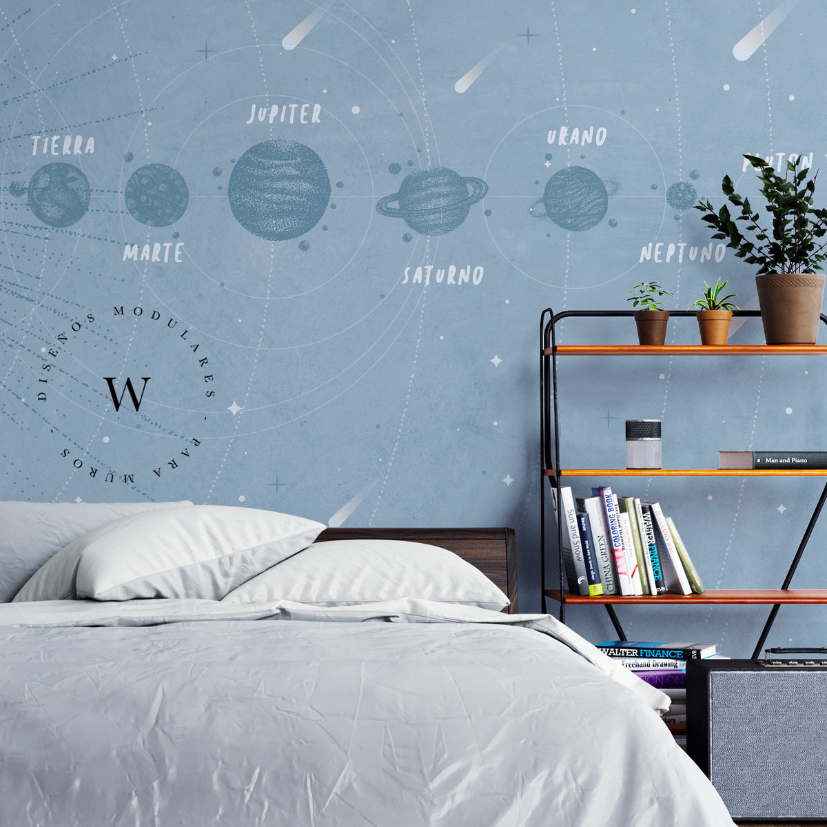 Solar System Blue Wallpaper – OMNIO